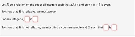 Solved Let R Be A Relation On The Set Of All Integers Such Chegg Com
