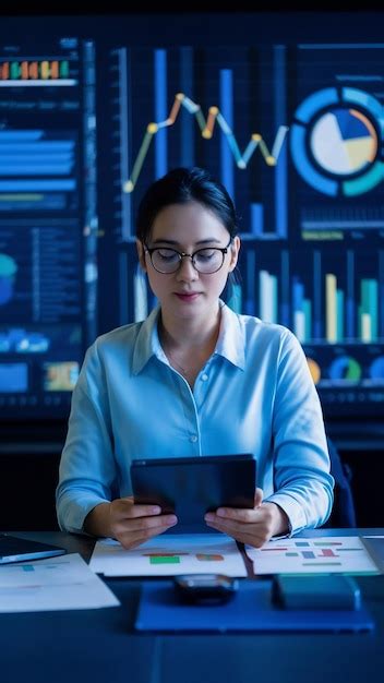 Data Analyst Working On Business Analytics Dashboard With Charts