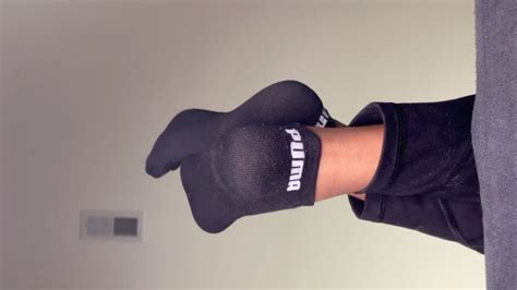 Pink Foxx Black Puma Socks Removal On Couch Manyvids