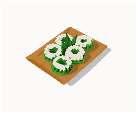 인도네시아 전통 케이크 프리미엄 벡터