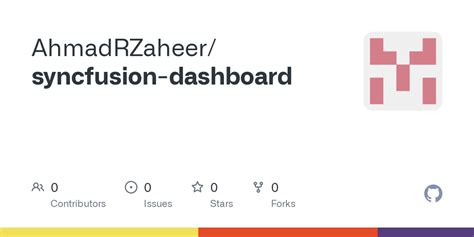 GitHub AhmadRZaheer Syncfusion Dashboard