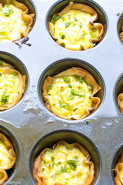 Egg Leek And Feta Phyllo Cups Recipe Cooking Lsl