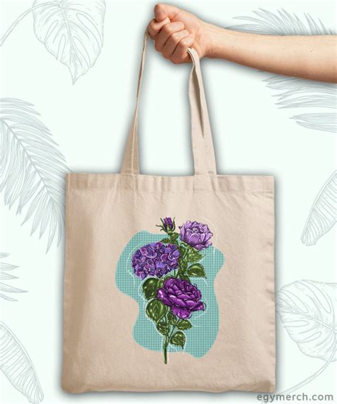 Purple Flowers Bouquet Tote Bag Egymerch