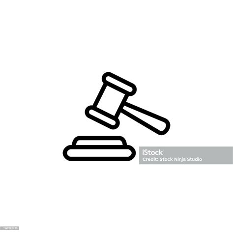 응용 프로그램 Ui 웹 사이트에 대한 플랫 스타일 벡터에서 정의 망치 라인 아이콘 검은 색 아이콘 벡터 일러스트레이션 라인아트에 대한 스톡 벡터 아트 및 기타 이미지