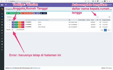 Tampilan Admin Perbaiki Daftar Rumah Tangga Issue 1337 OpenSID