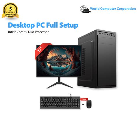 Intel Core 2 Duo Desktop Computer Full Setup Customizable 4 8GB RAM 120GB SSD 500GB 1TB HDD