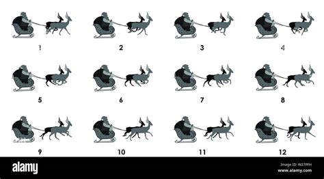 Santa Sleigh With Rein Deer Run Cycle Animation Sequence Loop