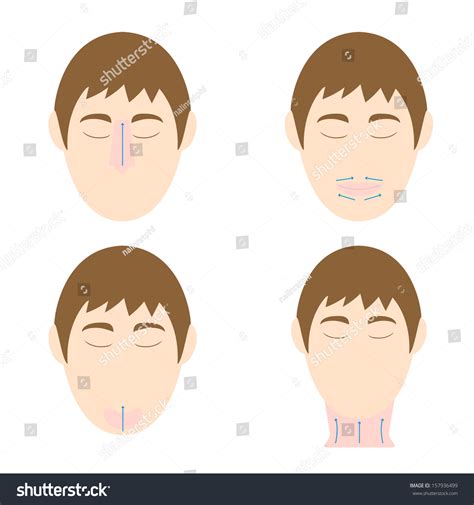 Man Easy Massage Anti Face Wrinkle Stock Vector Royalty Free
