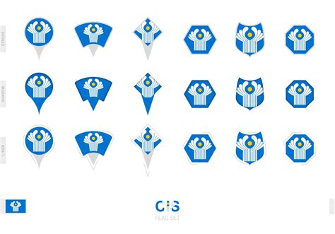 Collection Of The Cis Flag In Different Shapes And With Three Different