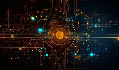 Illustration Abstract Futuristic Electronic A Computer Circuit Board