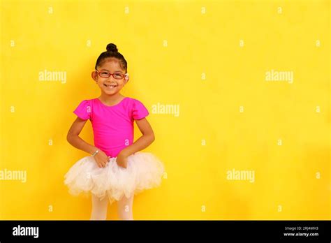 4 Year Old Brunette Latina Girl Practices Ballet In Her Summer Class