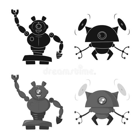 Vector Illustration Of Robot And Factory Symbol Collection Of Robot And Space Vector Icon For
