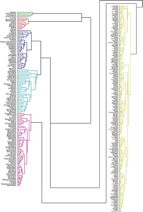 Dendrogram Showing The Clustering Process And The Six Clusters For This