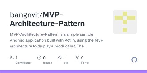 GitHub Bangnvit MVP Architecture Pattern MVP Architecture Pattern Is