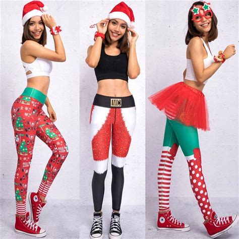 Hayoha Christmas Printed Leggings 9 Styles With Hip Elasticity High