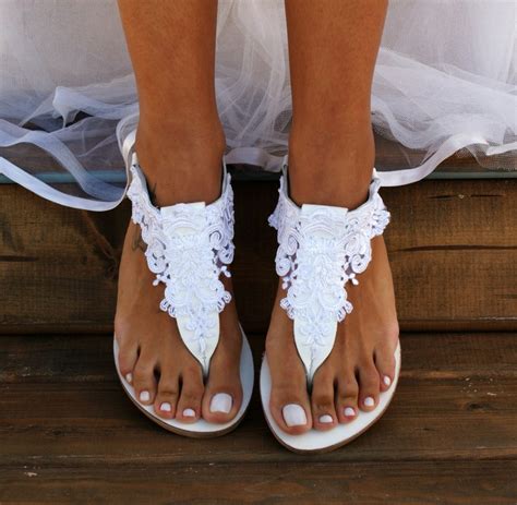 Wedding Sandals For Bride White Leather Bridal Sandals White Etsy