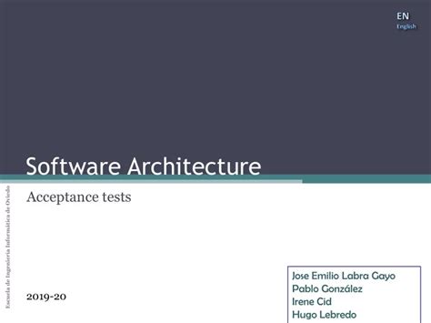 Ppt Software Architecture Escuela De Ingeniera Informtica De Oviedo