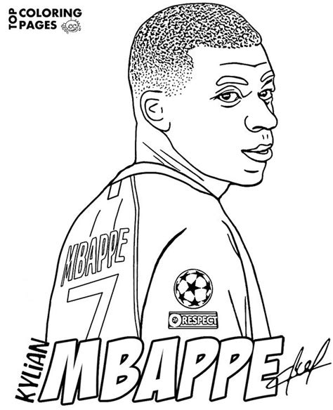 Kylian Mbappe Printable Coloring Page Topcoloringpages Net In 2023
