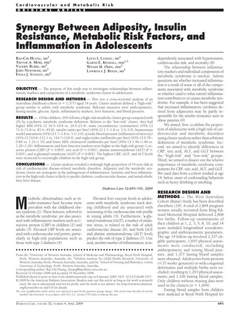 Pdf Synergy Between Adiposity Insulin Resistance Metabolic Risk