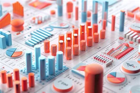 3d Abstract Vector Illustration Business Graph Analysis Stock