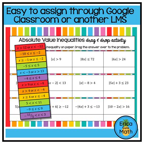 Solving Absolute Value Inequalities Digital Drag Drop Activity Made By Teachers