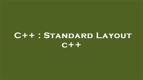 c standard layout c youtube