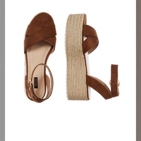 Quiz Tan Flatform Sandals Shoes New Size 7 Paid Depop