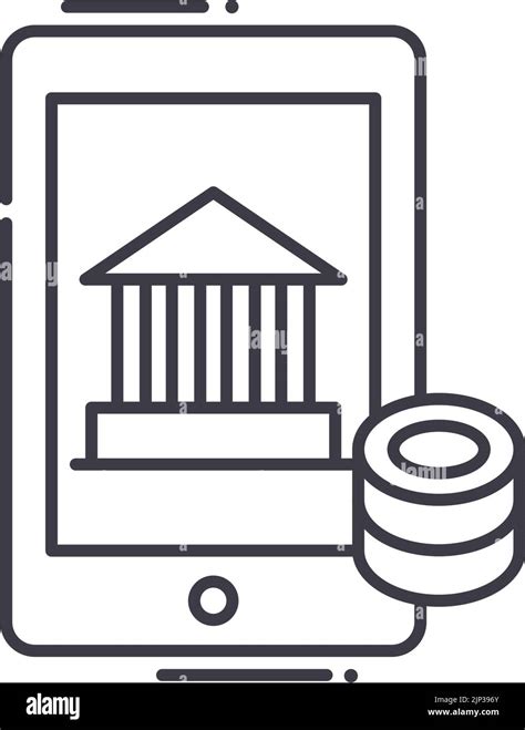 Icône De Ligne De Paiement Par Chèque Bancaire Symbole De Contour