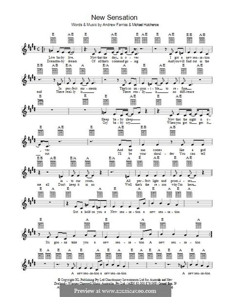 New Sensation Inxs By A Farriss M Hutchence Sheet Music On Musicaneo