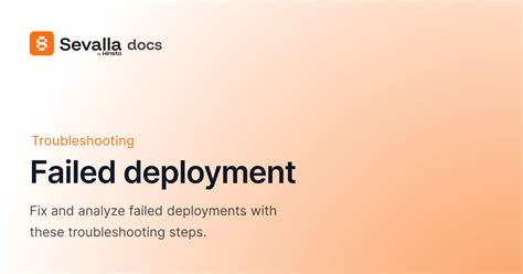 Failed Deployment Sevalla Docs