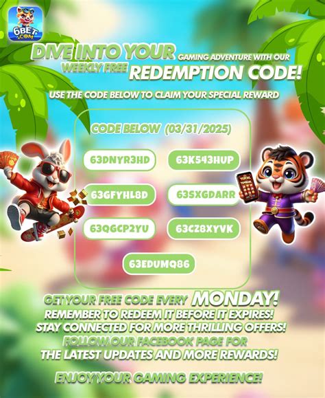 6bet 📌 Dive Into Your Gaming Adventure With Our Weekly Free Redemption Code Use The Code