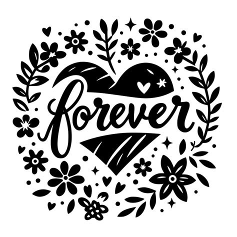 Forever Love Floral Heart Design Svg Png Dxf For Cricut