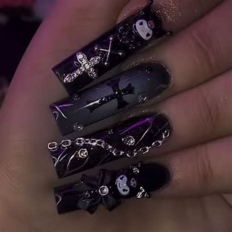 Pin By Cassie Mann On Nails Grunge Nails Unique Acrylic Nails Dope
