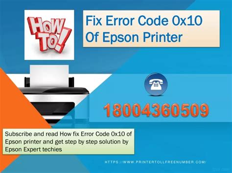 PPT How To Fix Epson Printer Error Code 0X10 18004360509 PowerPoint