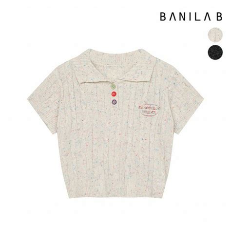 바닐라비 여성 컬러 보카시 자수 니트 티몬