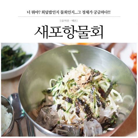 3대천왕 물회 새포항물회 솔직 후기 네이버 블로그