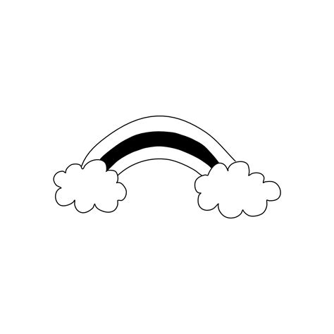 Monochrome Doodle Of A Rainbow Between Two Clouds 40732491 Vector Art