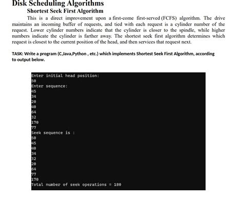 Solved Disk Scheduling Algorithmsshortest Seek First