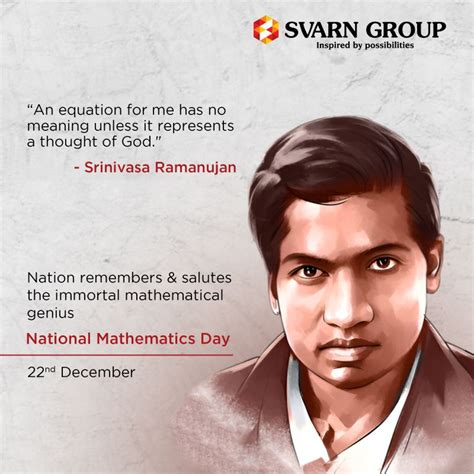 Svarn Group On Linkedin Srinivasaramanujan Mathematics Inspiration