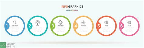 Infographic 6 Steps Or Options Circle Shape Design Template With Icons Can Be Used For Process