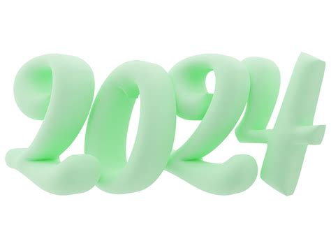3d Typography Of The New Year 2024 Inflate 3d Number Design 32882230 Png