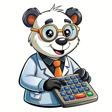 Panda Scientist With Calculator 63132891 Vector Art At Vecteezy