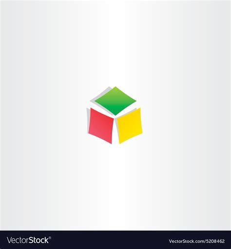 Color Cube Box Icon Logotype Design Royalty Free Vector