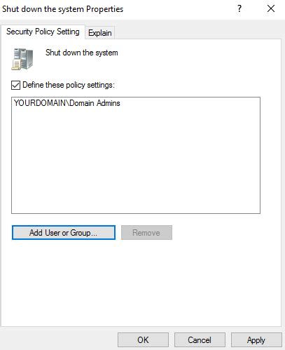 How To Prevent Users From Shutting Down The Domain Joined Client Computers