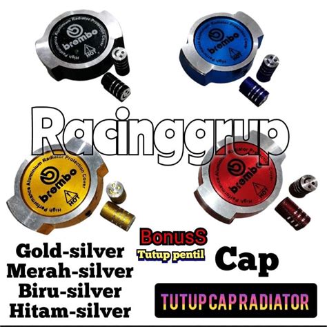 Jual PAKET RADIATOR TUTUP PENTIL CAP TUTUP RADIATOR BR MBO CNC NMAX AEROX PCX VARIO CBR LEXI