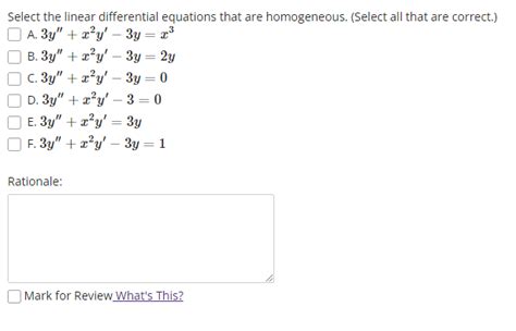 Solved Select The Linear Differential Equations That Are Chegg Com