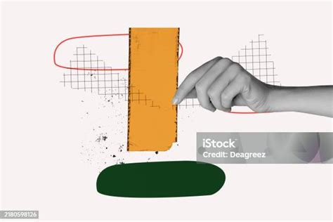 복합 경향 삽화 스케치 영상 사진 콜라주 Copyspace 그림 조각 선 몸이없는 손 손가락 보류 기하학 널빤지 구형 0명에 대한 스톡 사진 및 기타 이미지 Istock