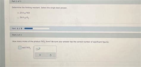 Solved Determine The Limiting Reactant Select The Single Chegg