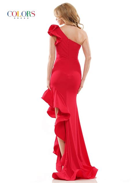 Hot Pink Colors G1107 Long One Shoulder Fitted Prom Gown For 28399