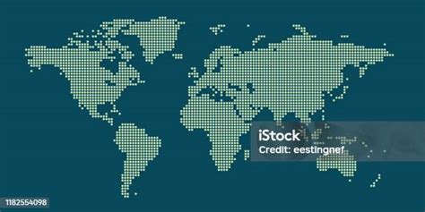 추상 픽셀 세계지도 하프 톤 스타일입니다 벡터 그림입니다 0명에 대한 스톡 벡터 아트 및 기타 이미지 0명 대륙 지리적 지역 모자이크 처리 Istock